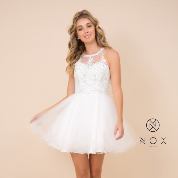 Nox | Dresses | New Short Tulle Baby Doll Sleeveless Emballished Sequin ...